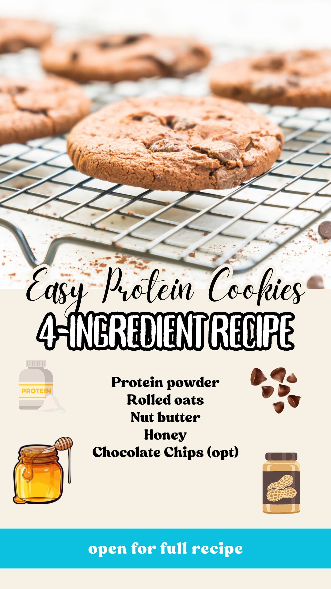 4-Ingredient Protein Cookies with Protein Powder