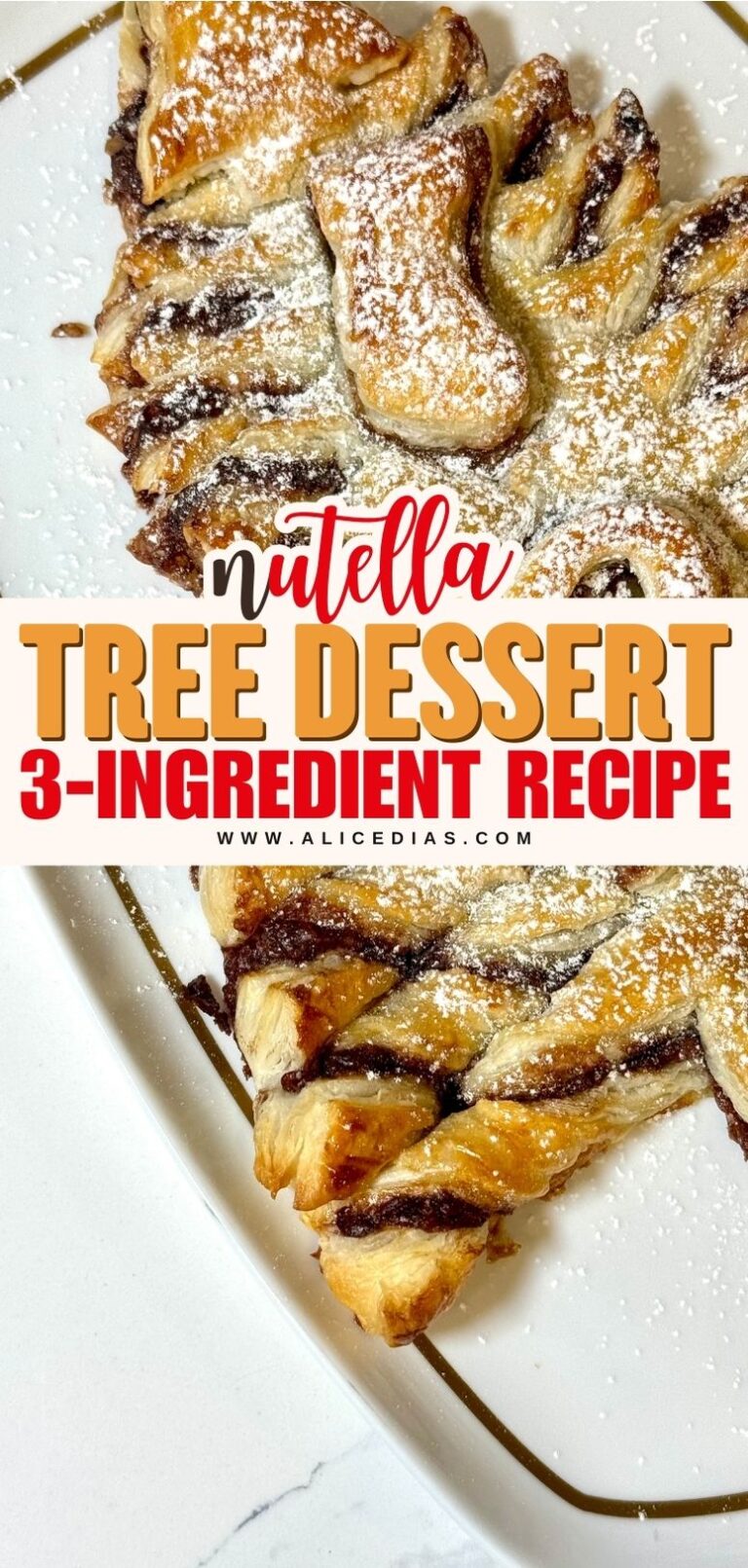 Nutella Christmas Tree Puff Pastry Dessert – Festive and Delicious!
